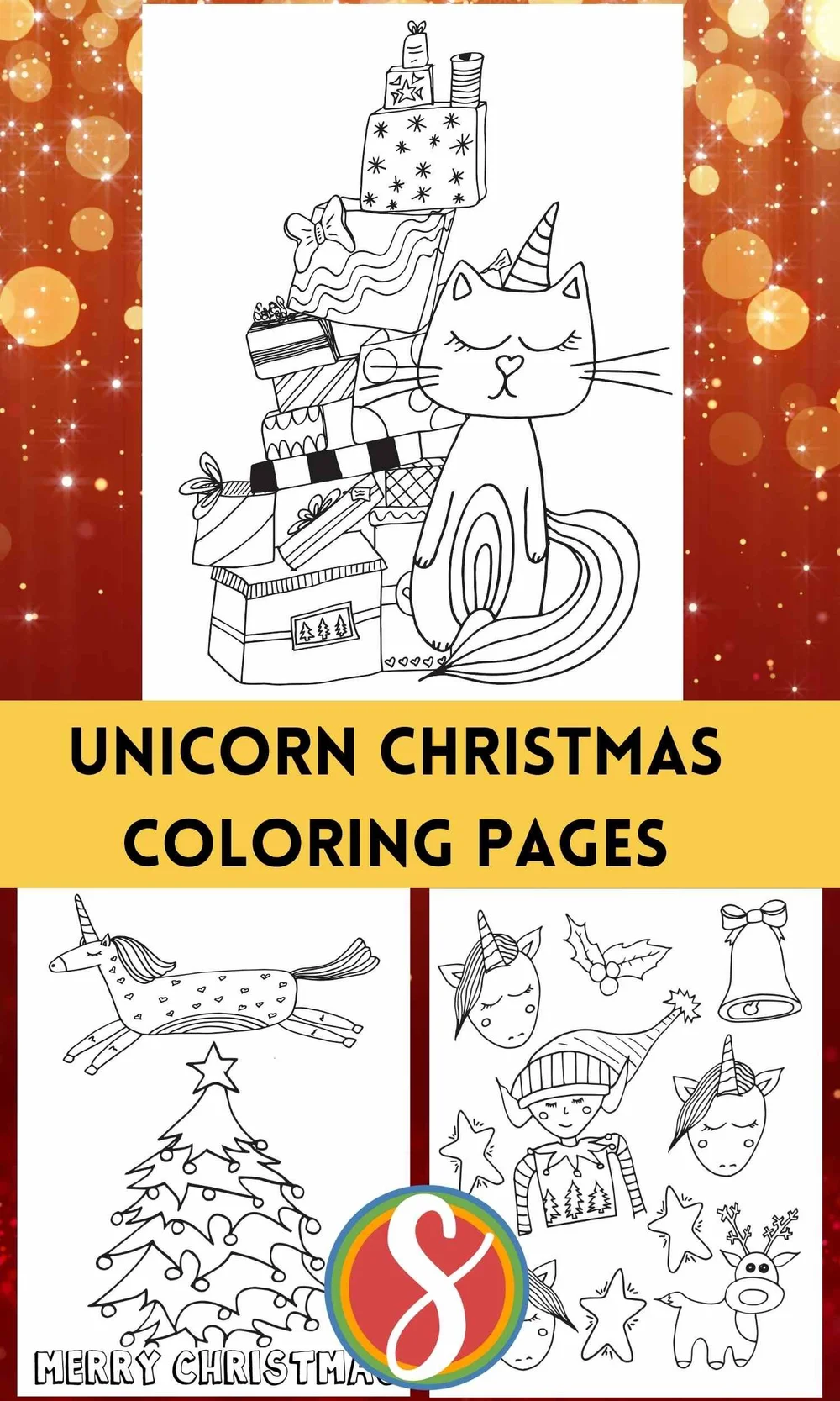 Free Christmas Unicorn Pages — Stevie Doodles