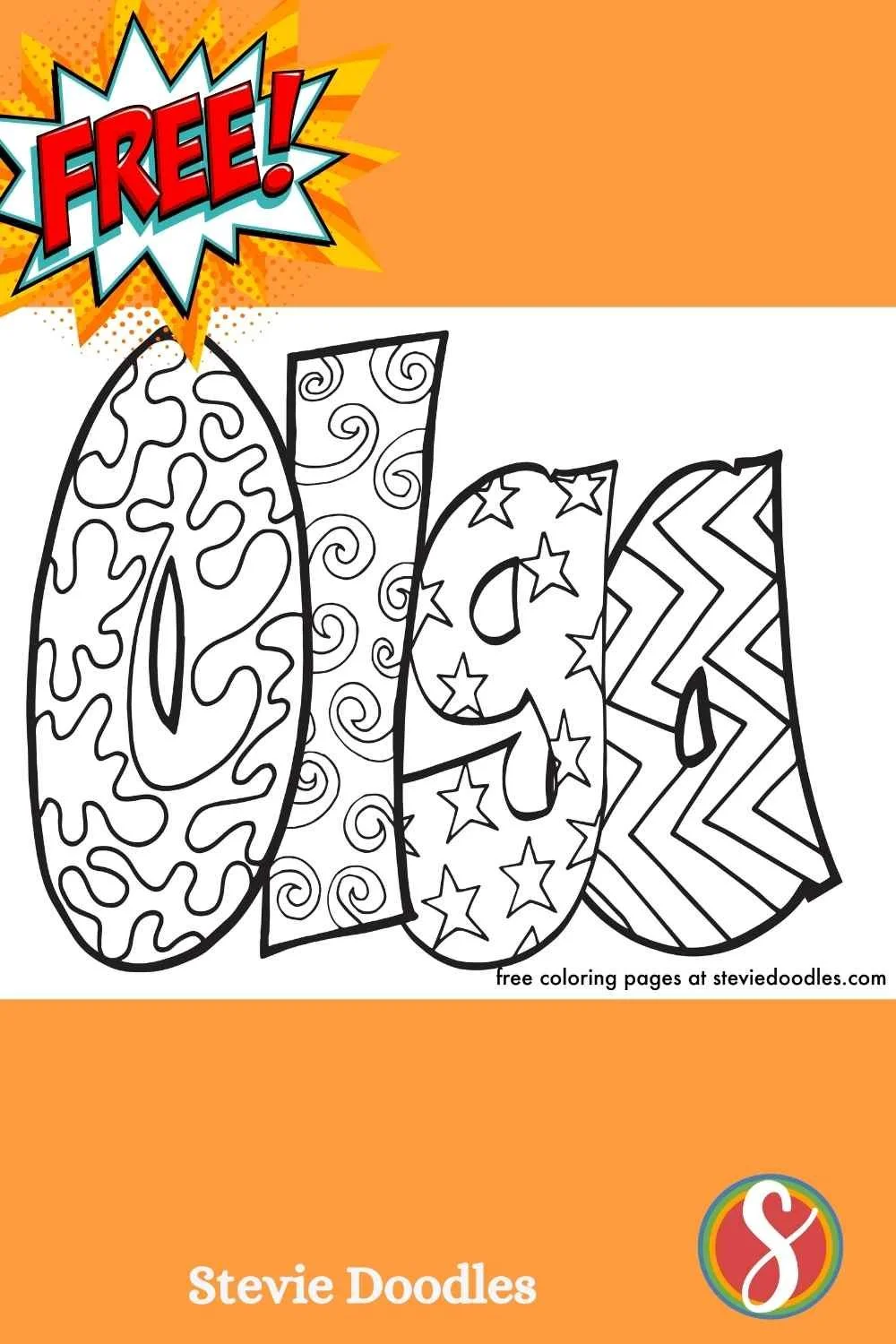 Free Olga Coloring Page — Stevie Doodles