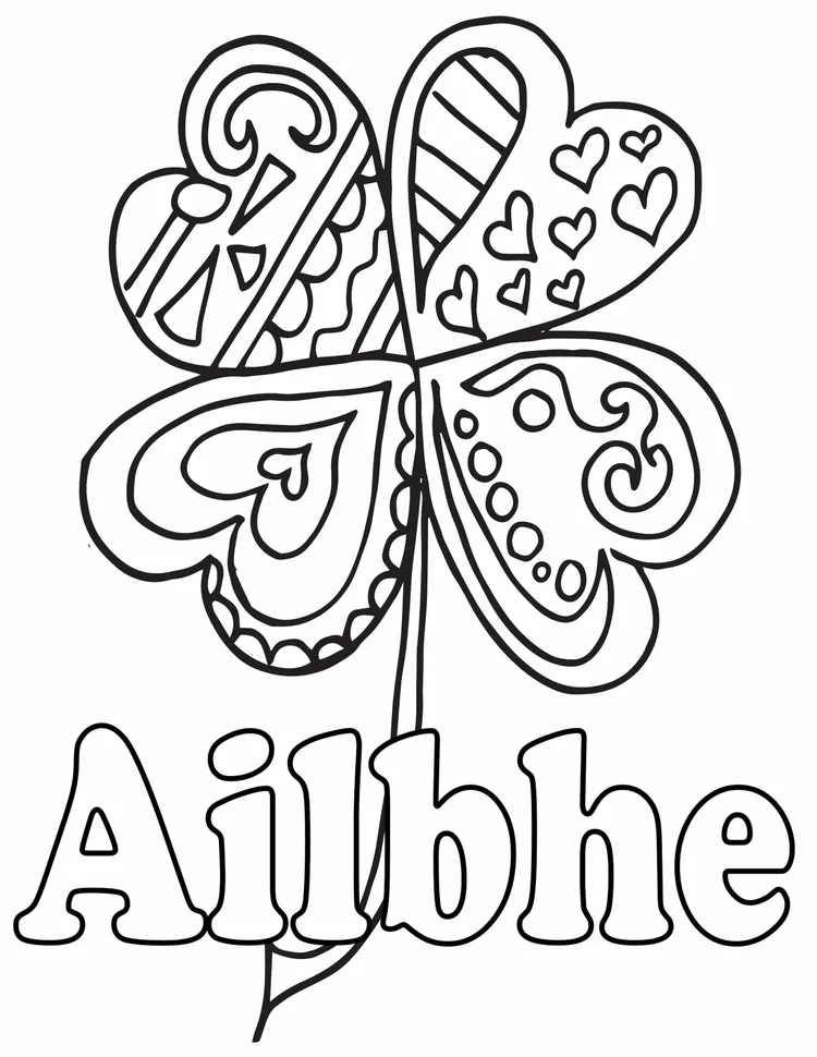 Free AILBHE Name Coloring Pages — Stevie Doodles
