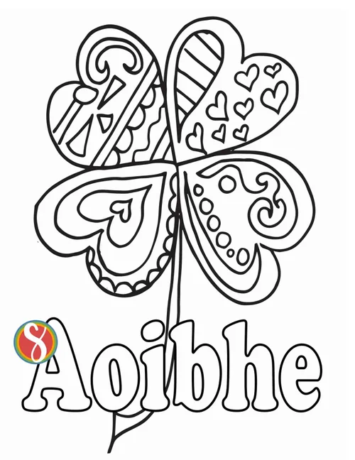 Free Aoibhe Coloring Page — Stevie Doodles