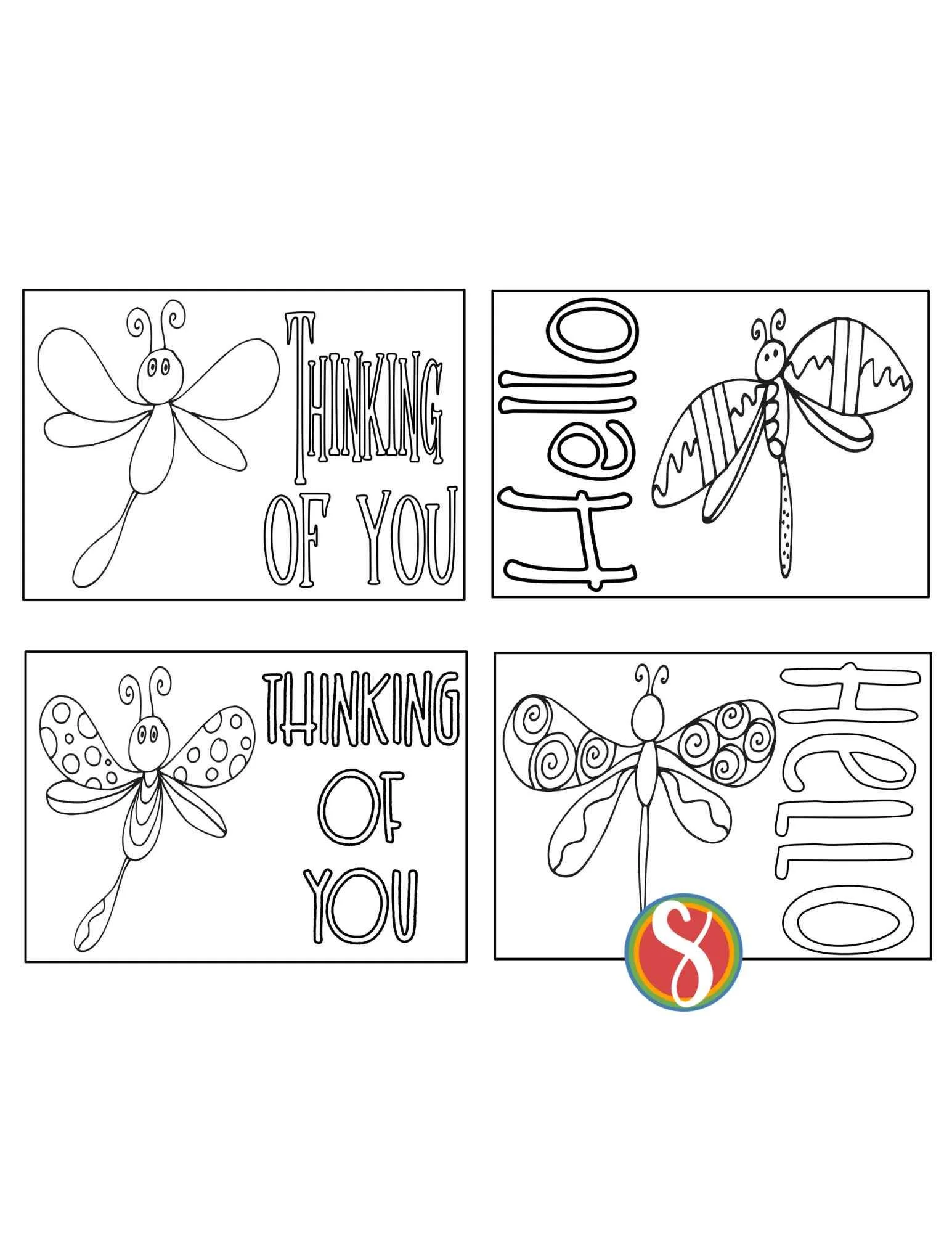 28 Free "Thinking of You" Cards To Color — Stevie Doodles