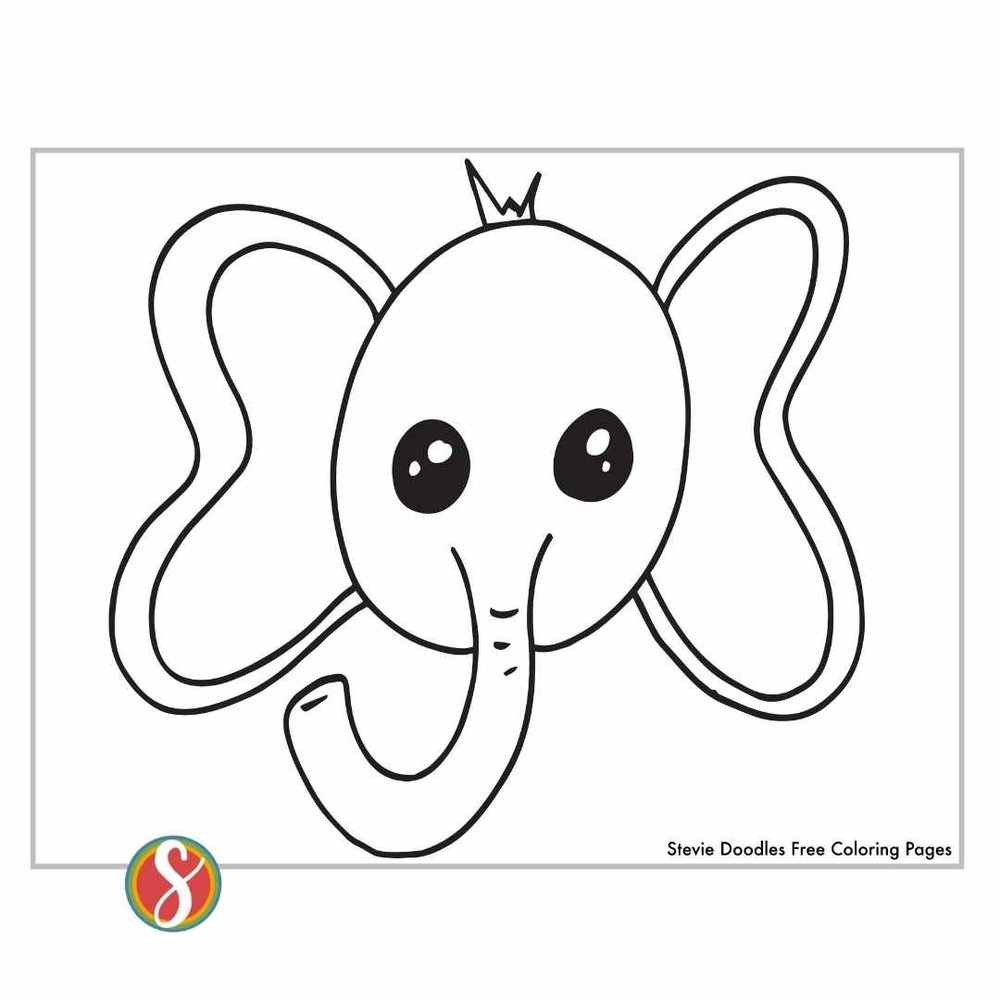 Free Elephant Coloring Pages — Stevie Doodles