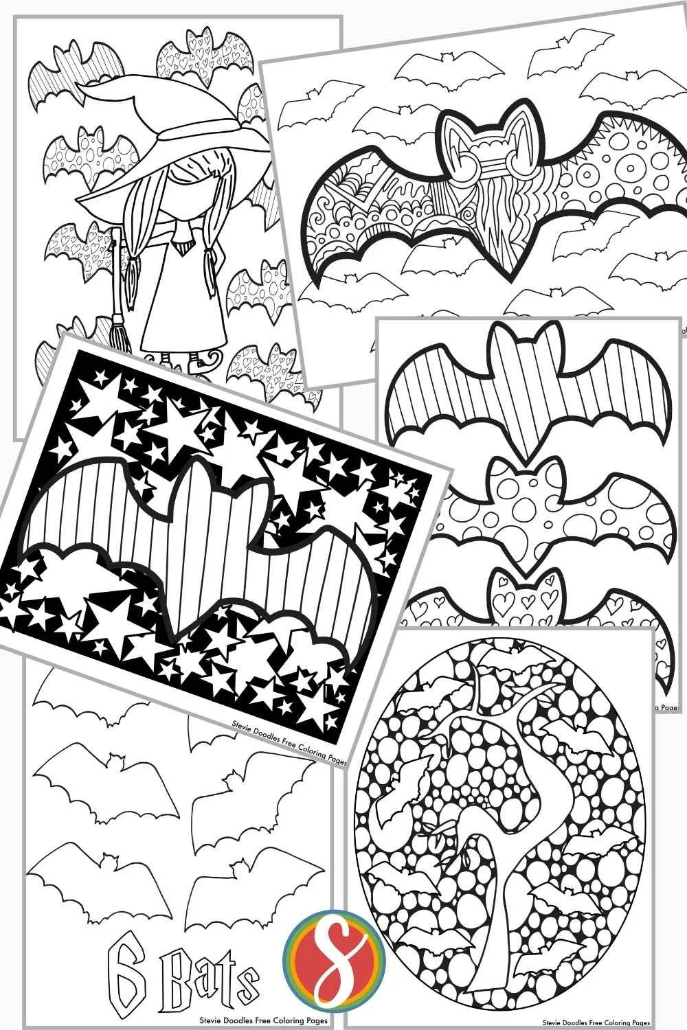 Free Bat Coloring Pages — Stevie Doodles