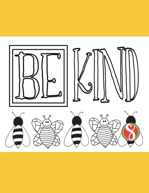 Free BEE Kind Coloring Pages — Stevie Doodles