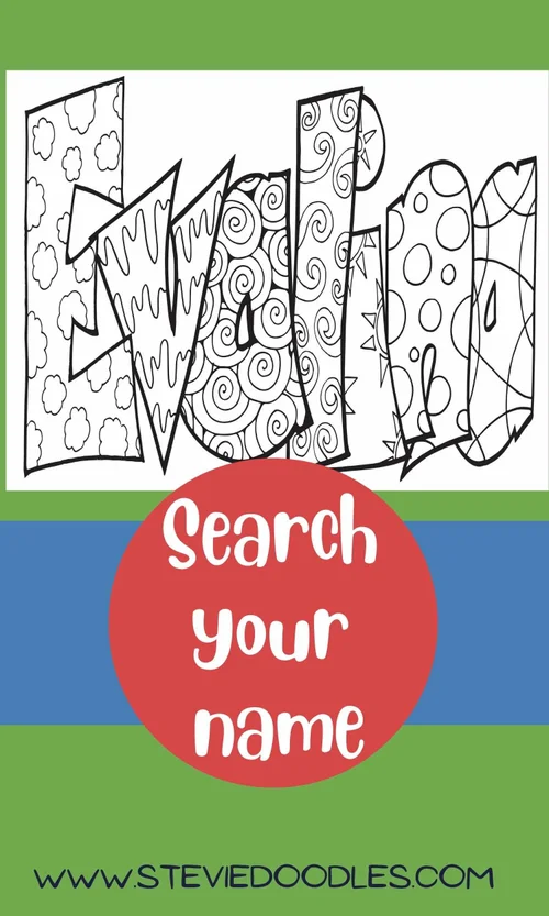 Free Evalina Name Coloring Page — Stevie Doodles