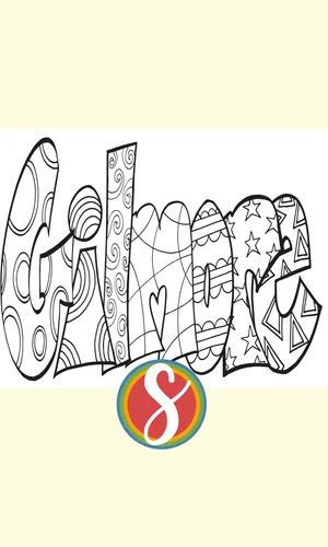 Free "Gilmore" Coloring Page — Stevie Doodles