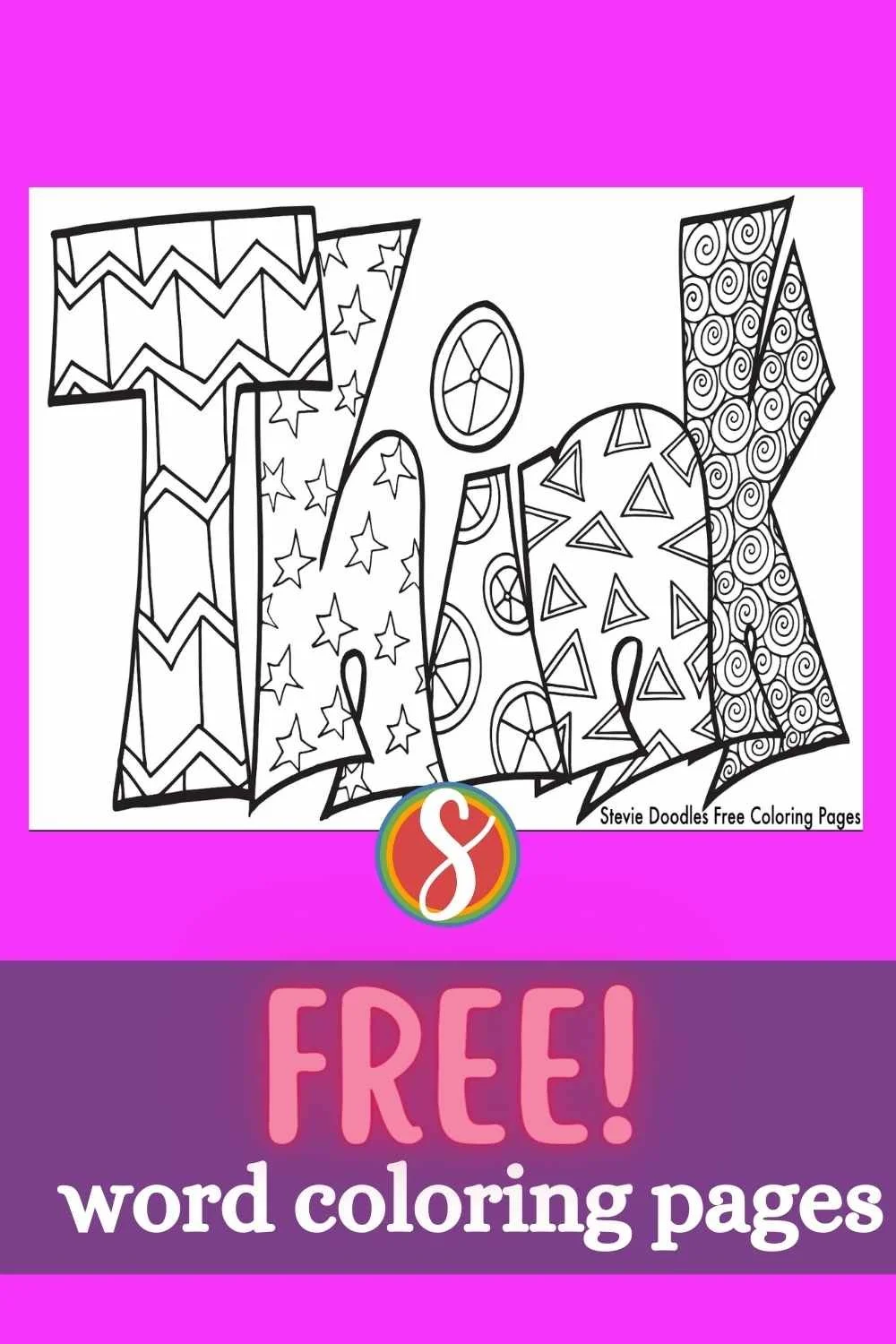 Free Think Coloring Pages — Stevie Doodles