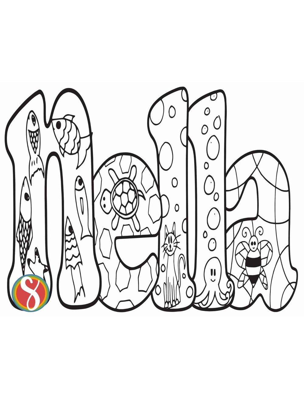 Free Nella Name Coloring Pages — Stevie Doodles