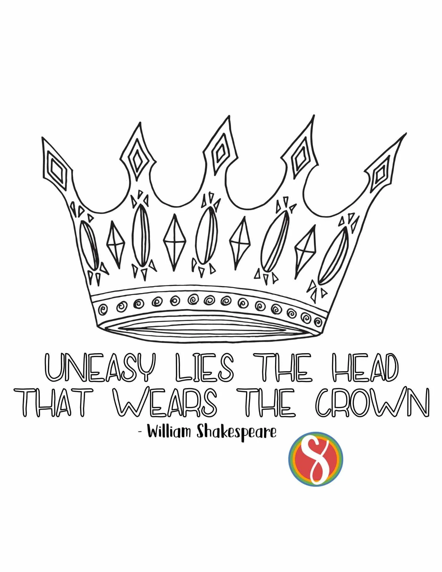 Free Shakespeare Quote Coloring Page — Stevie Doodles