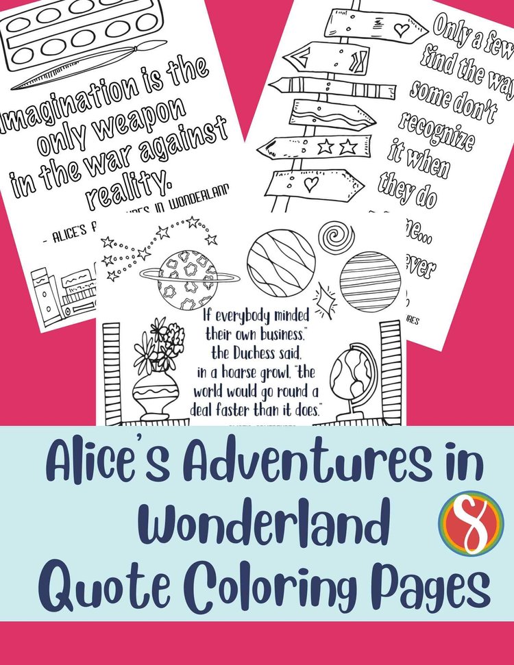 Alice's Adventures In Wonderland Quote Coloring Page — Stevie Doodles