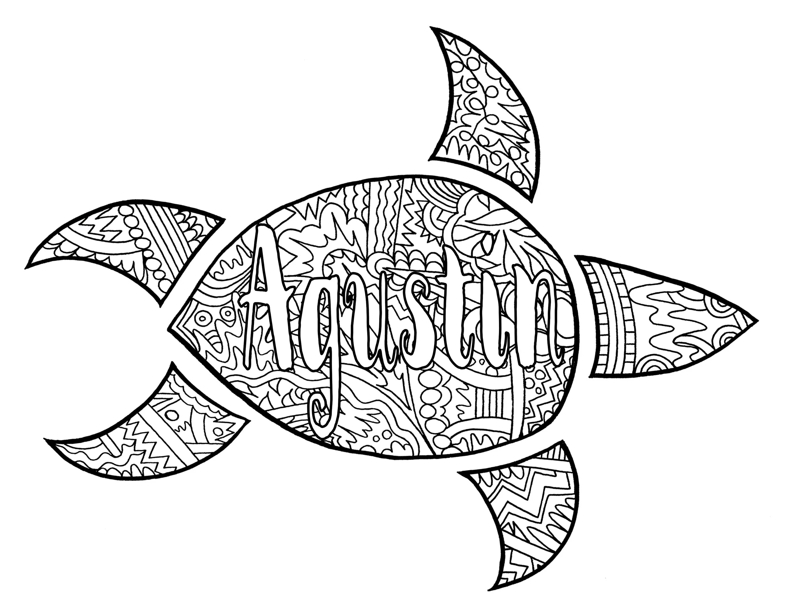 AGUSTIN Free Name Coloring Page — Stevie Doodles