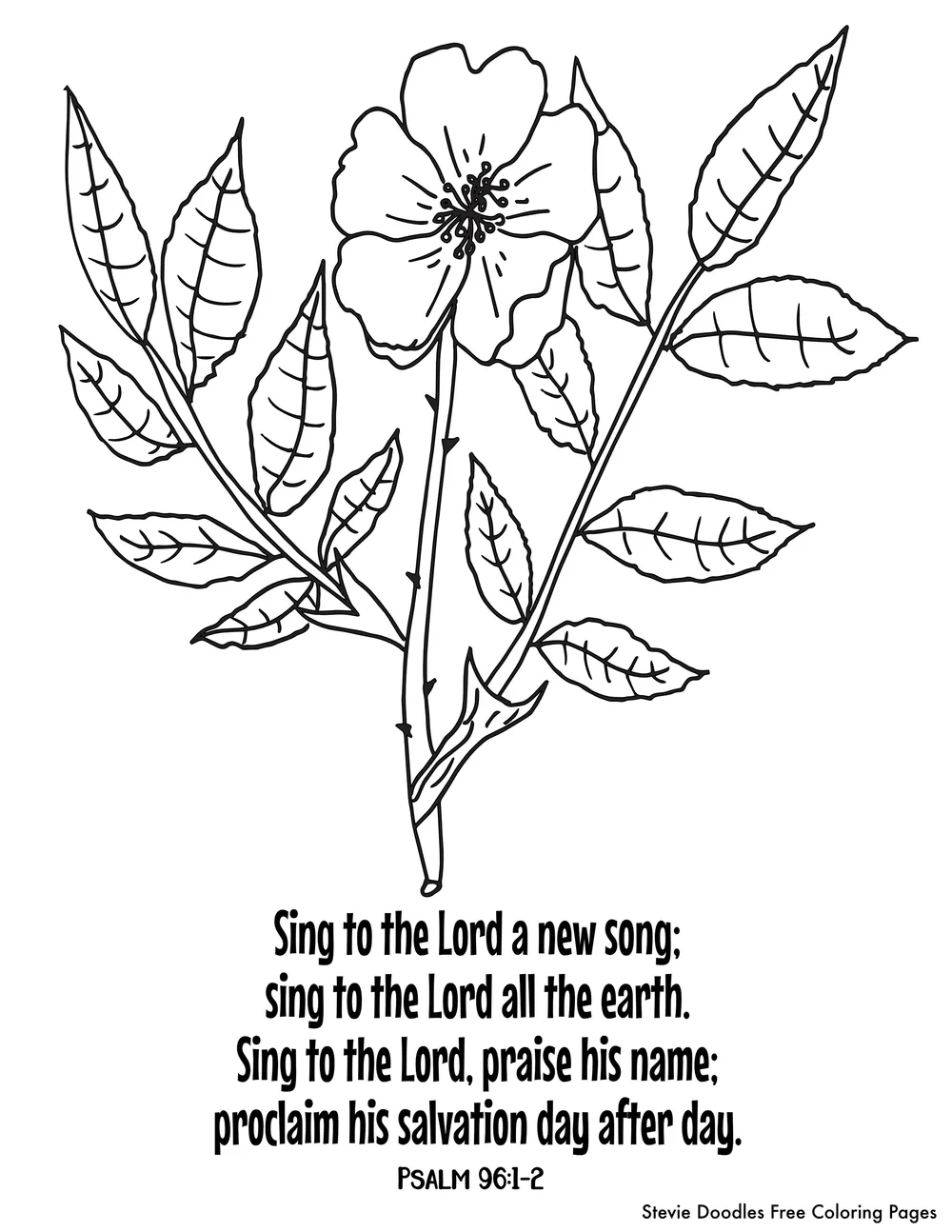 Psalms 91 - 100 - Free Coloring — Stevie Doodles