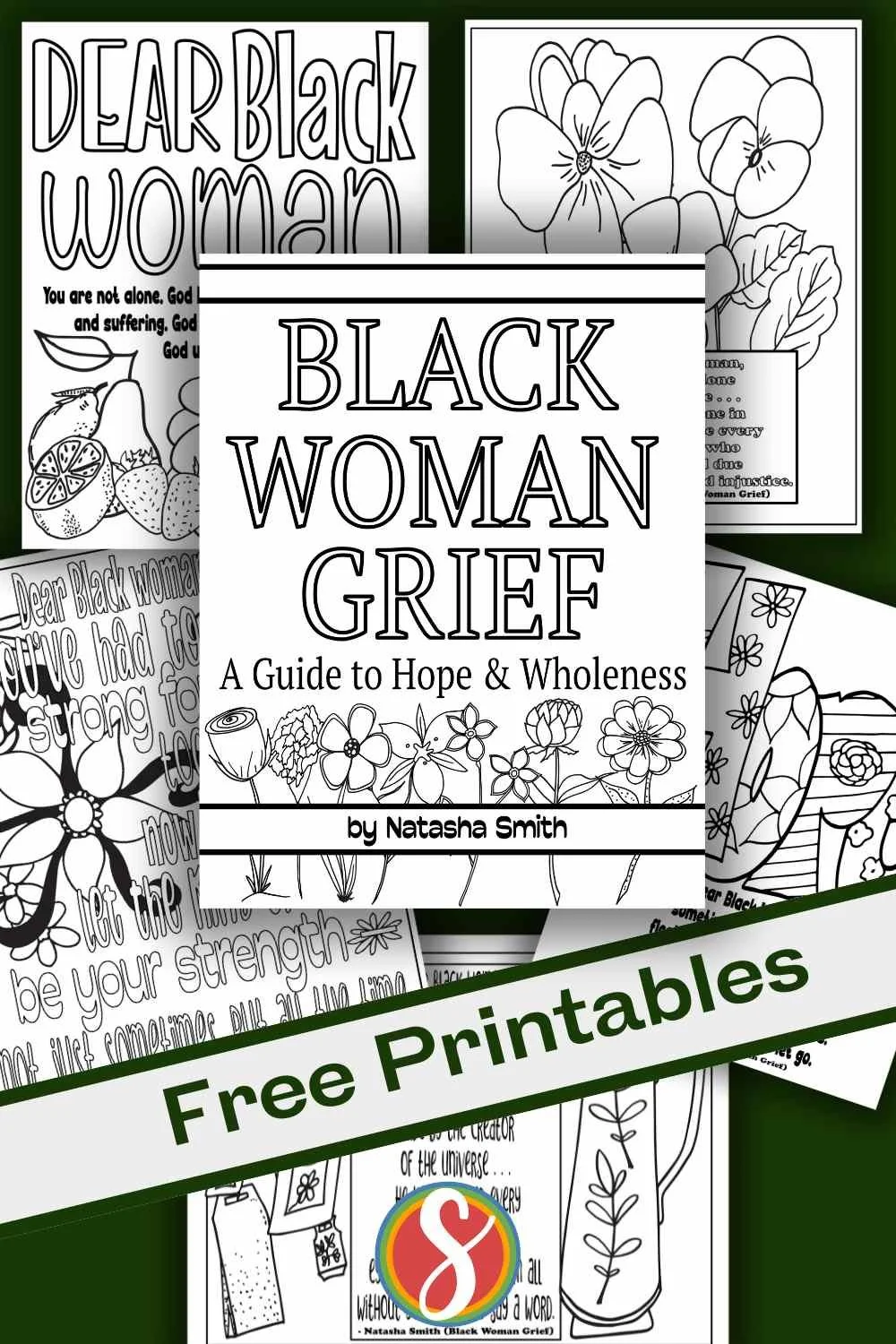 Black Woman Grief by Natasha Smith Coloring Pages — Stevie Doodles