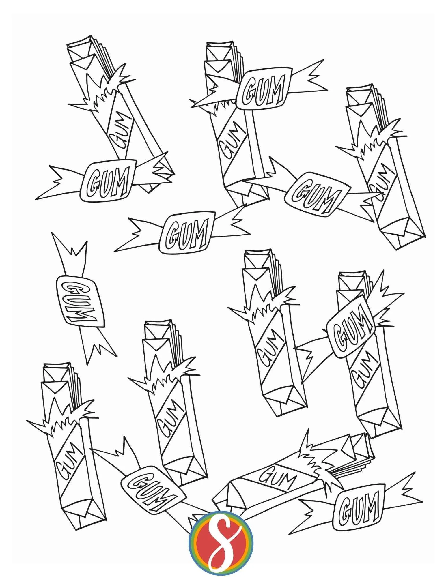 Free Bubble Gum Coloring Pages — Stevie Doodles