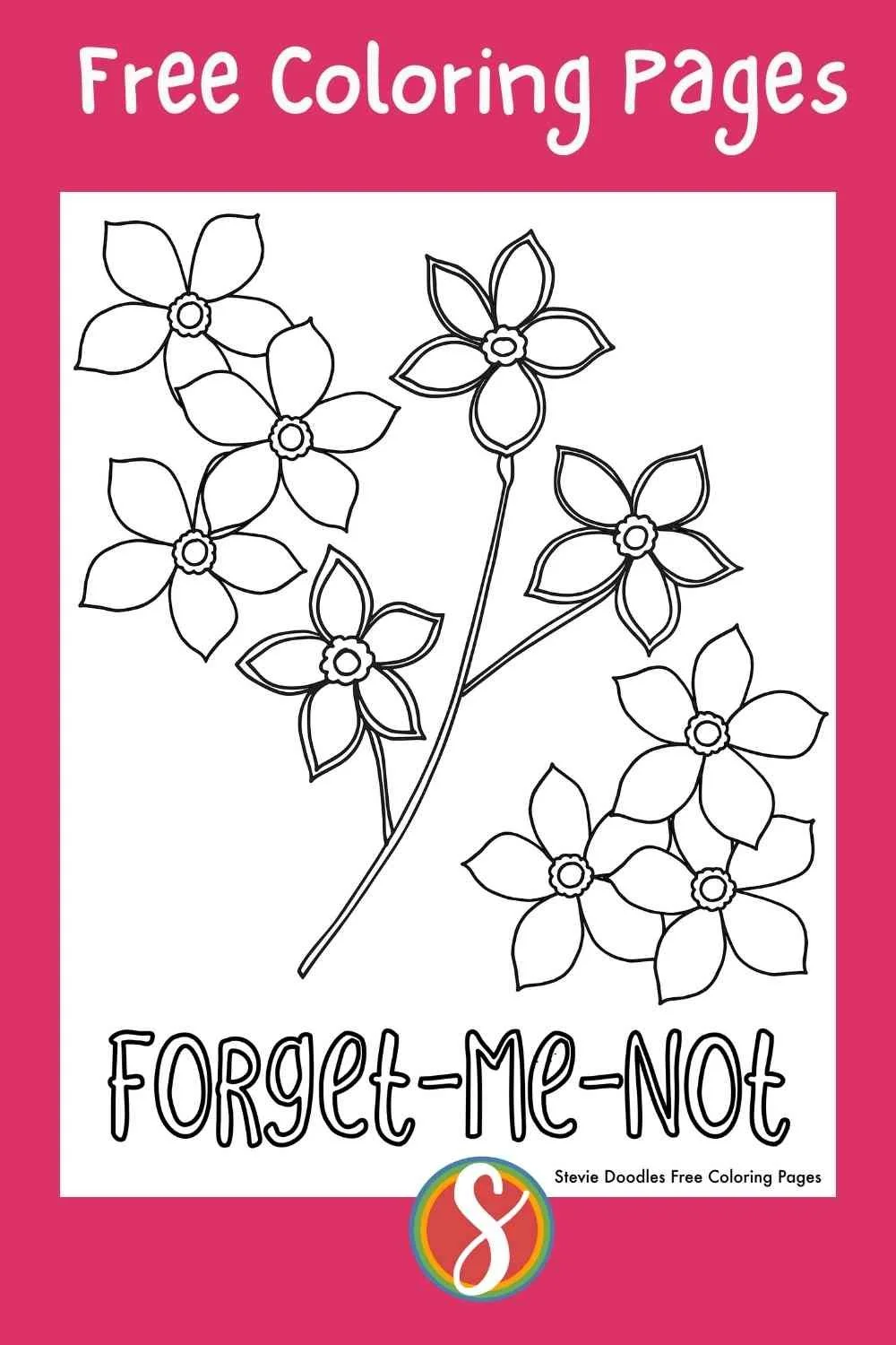 Free Forget-Me-Not Coloring Pages — Stevie Doodles