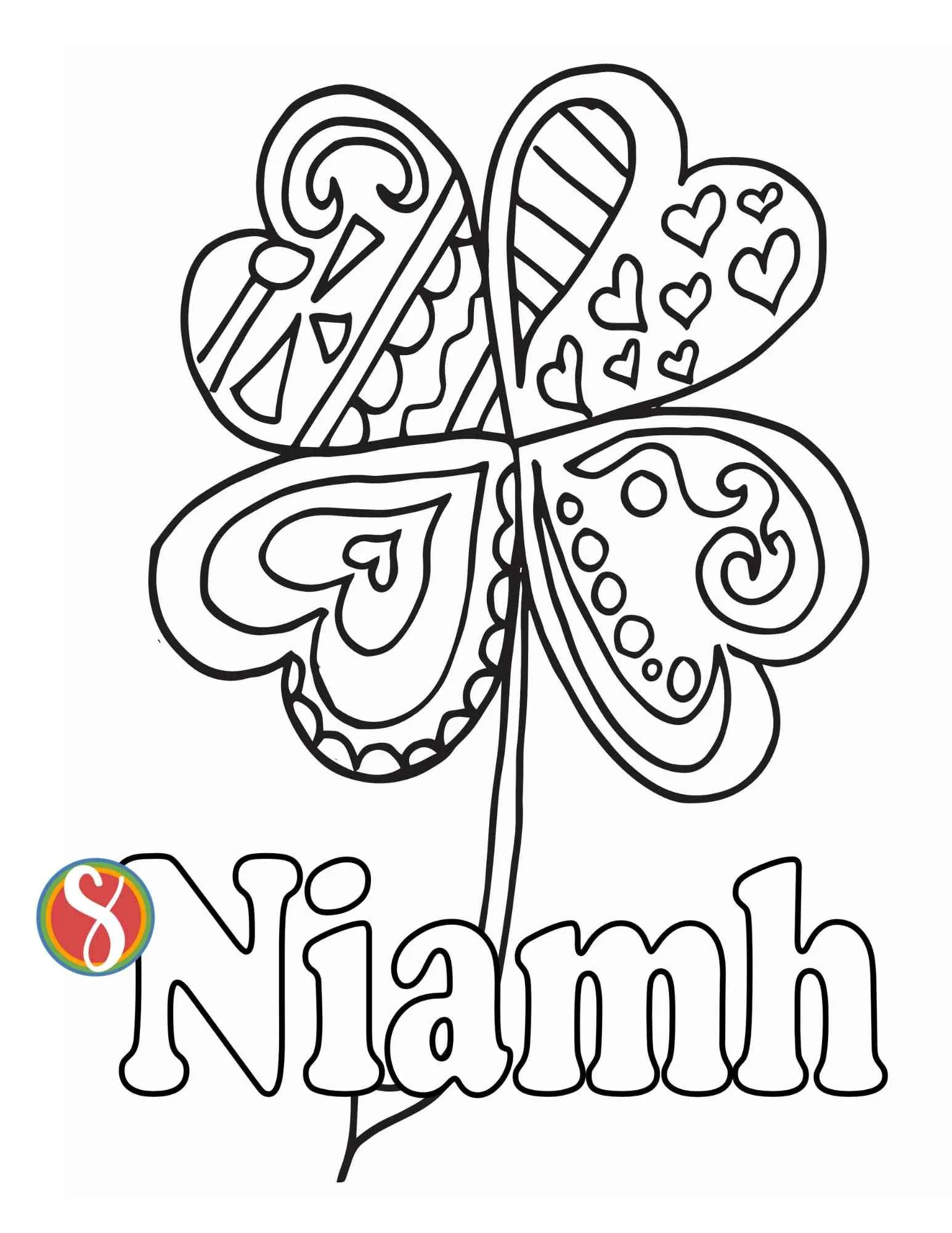 Free NIAMH Name Coloring Pages — Stevie Doodles