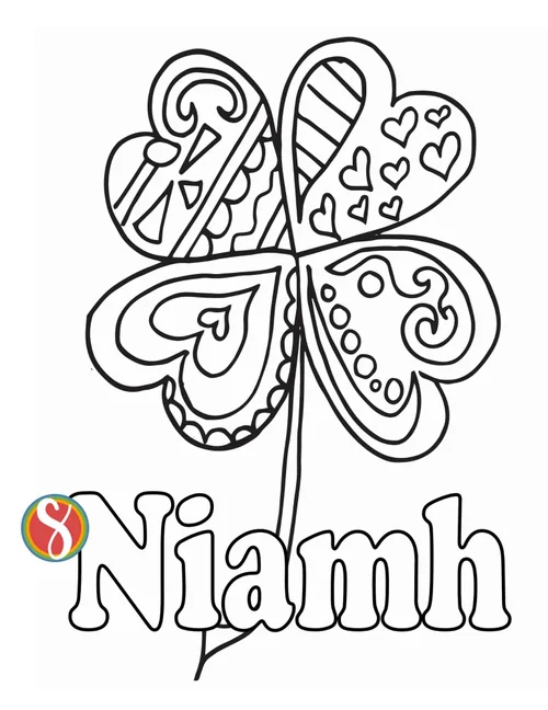 Free NIAMH Name Coloring Pages — Stevie Doodles