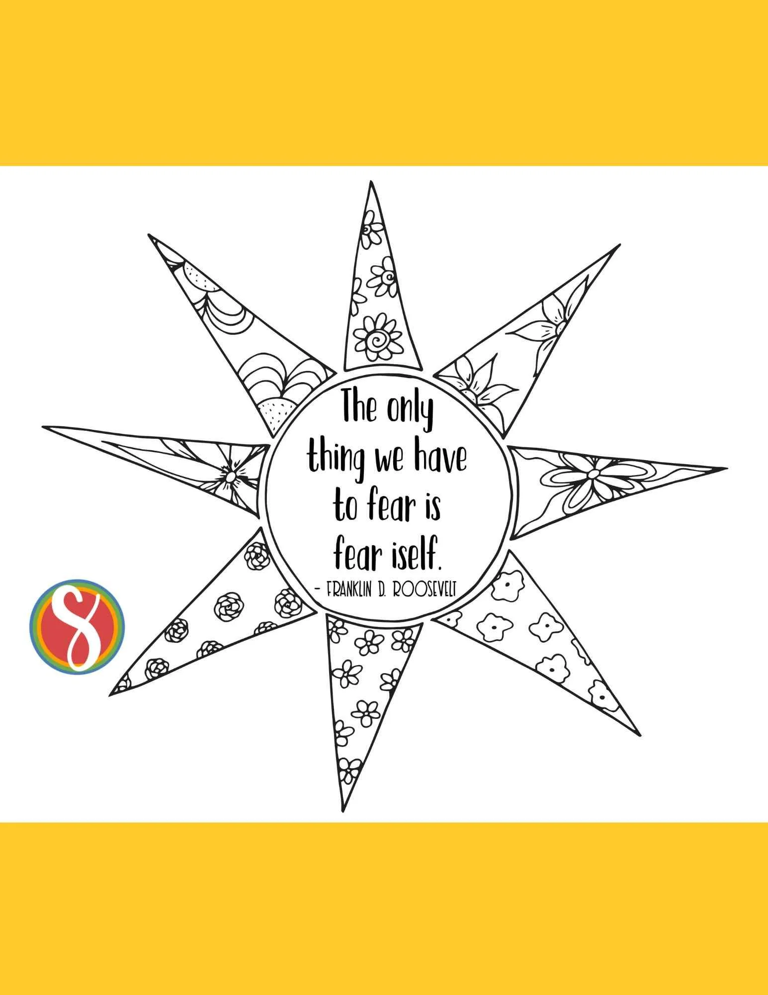 Free Fear Quote Coloring Pages — Stevie Doodles