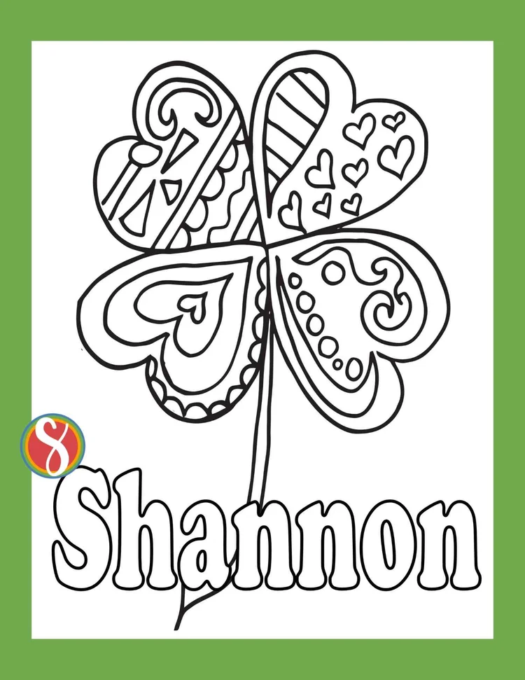 Free SHANNON Name Coloring Pages — Stevie Doodles