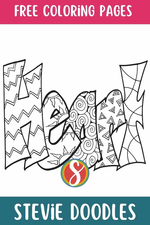 Free Heart Coloring Page — Stevie Doodles