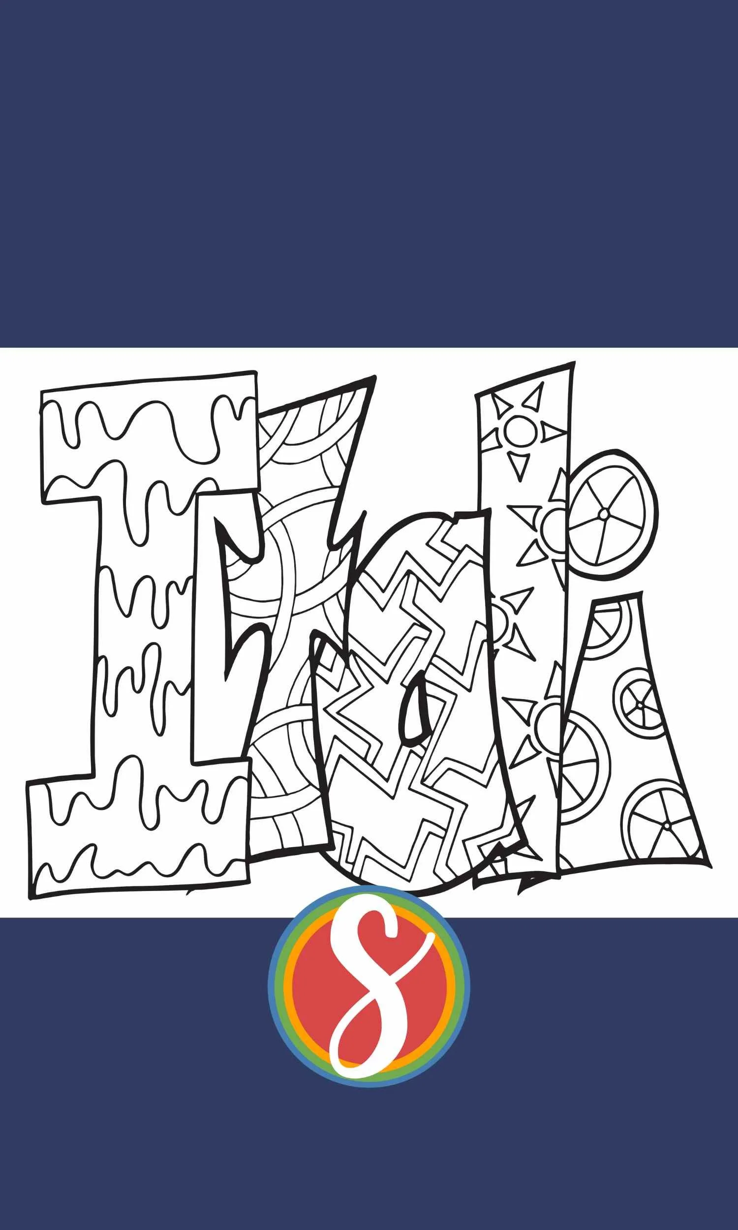 Free "ITALI" Name Coloring Page — Stevie Doodles