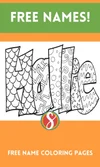 Free HALLIE Name Coloring Page Printable — Stevie Doodles