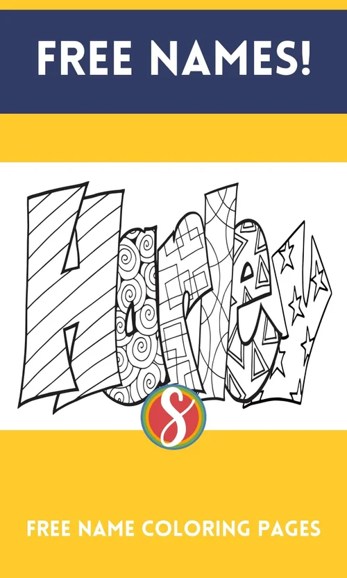 Free HARLEY Name Coloring Page Printable — Stevie Doodles