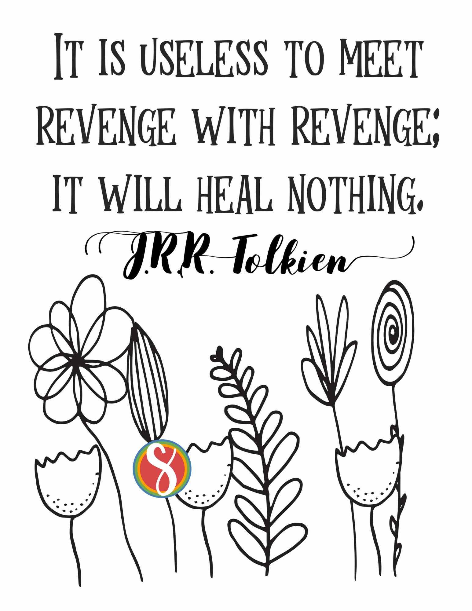 J.R.R. Tolkien Quote Coloring Pages — Stevie Doodles