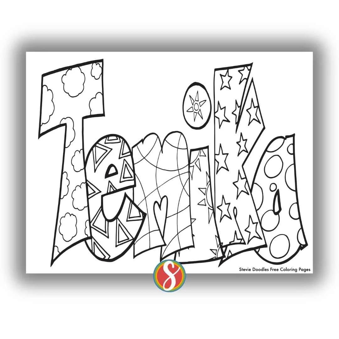 Free TEMIKA Coloring Page — Stevie Doodles