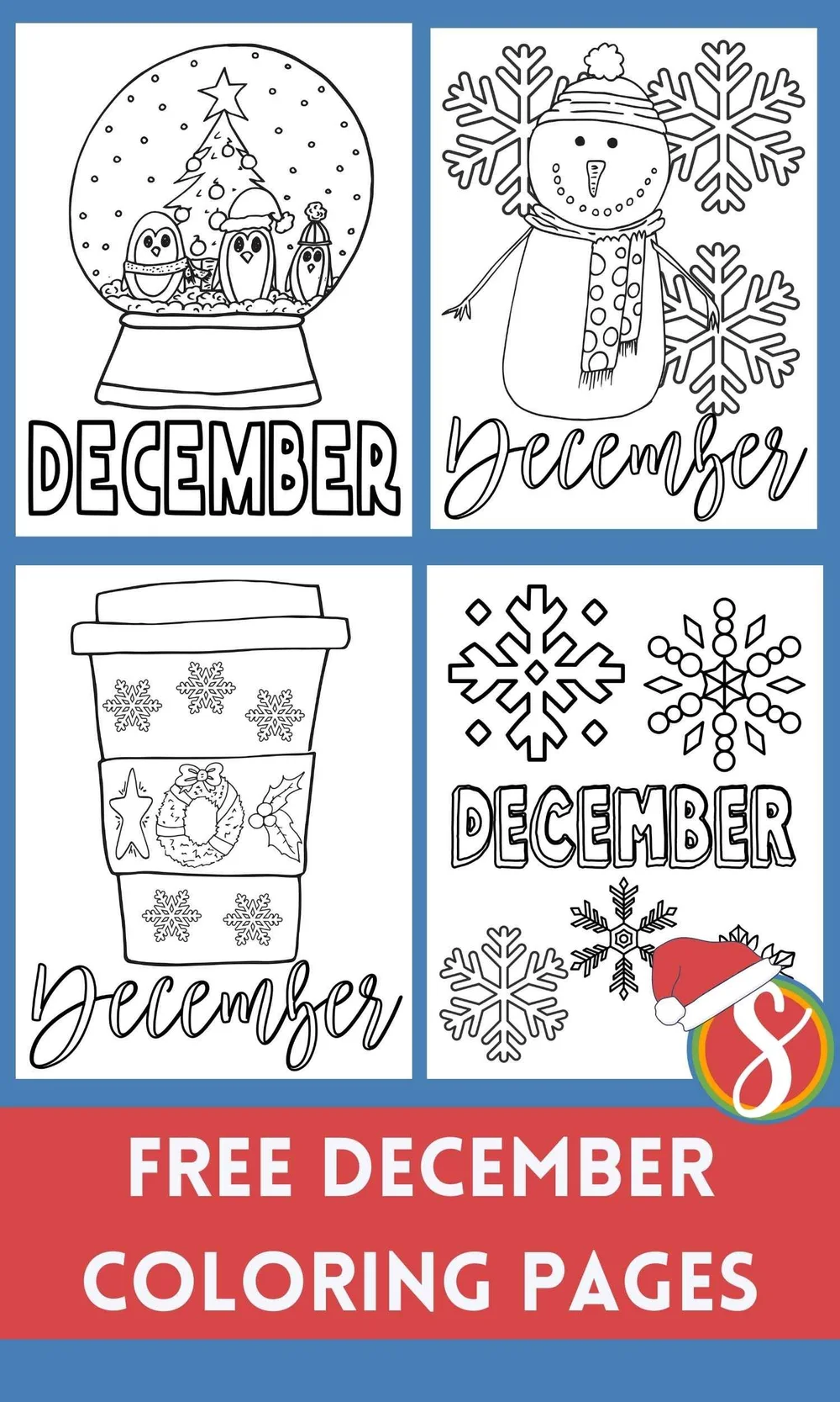 Free December Coloring Pages — Stevie Doodles