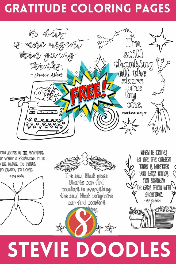 25 + Free Gratitude Coloring Pages For Kids — Stevie Doodles
