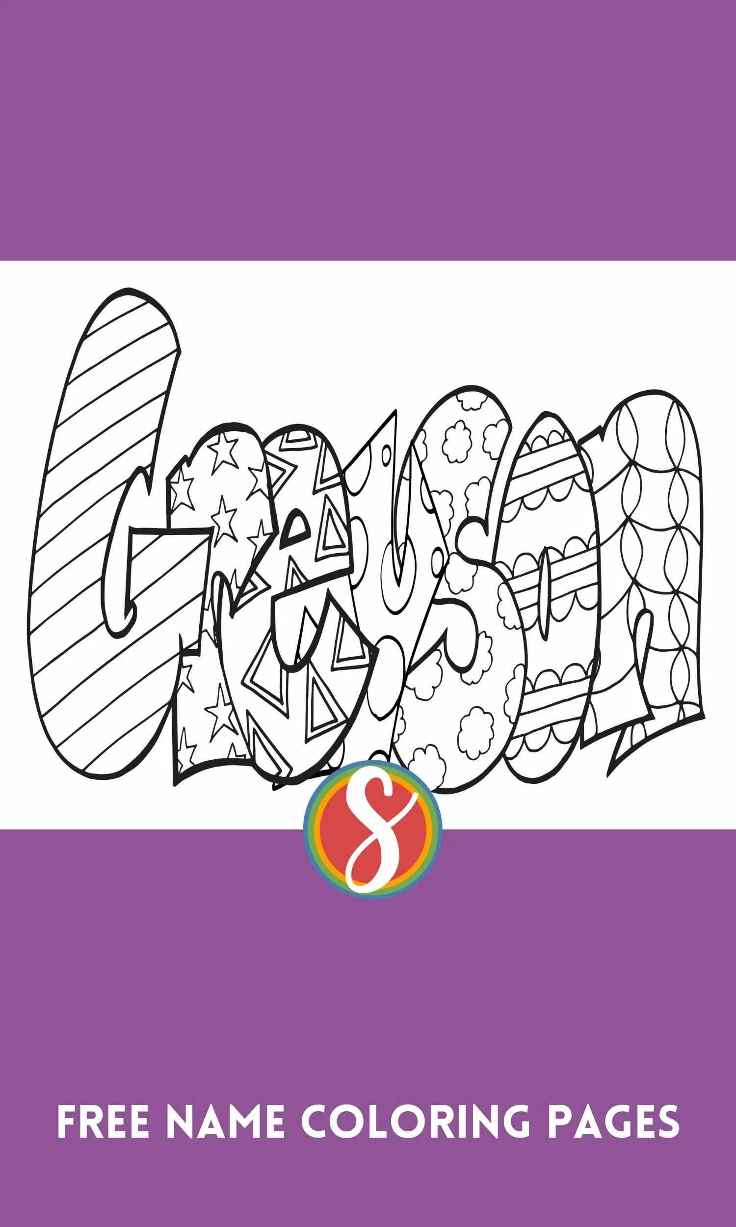 Free GREYSON Name Coloring Page Printable — Stevie Doodles