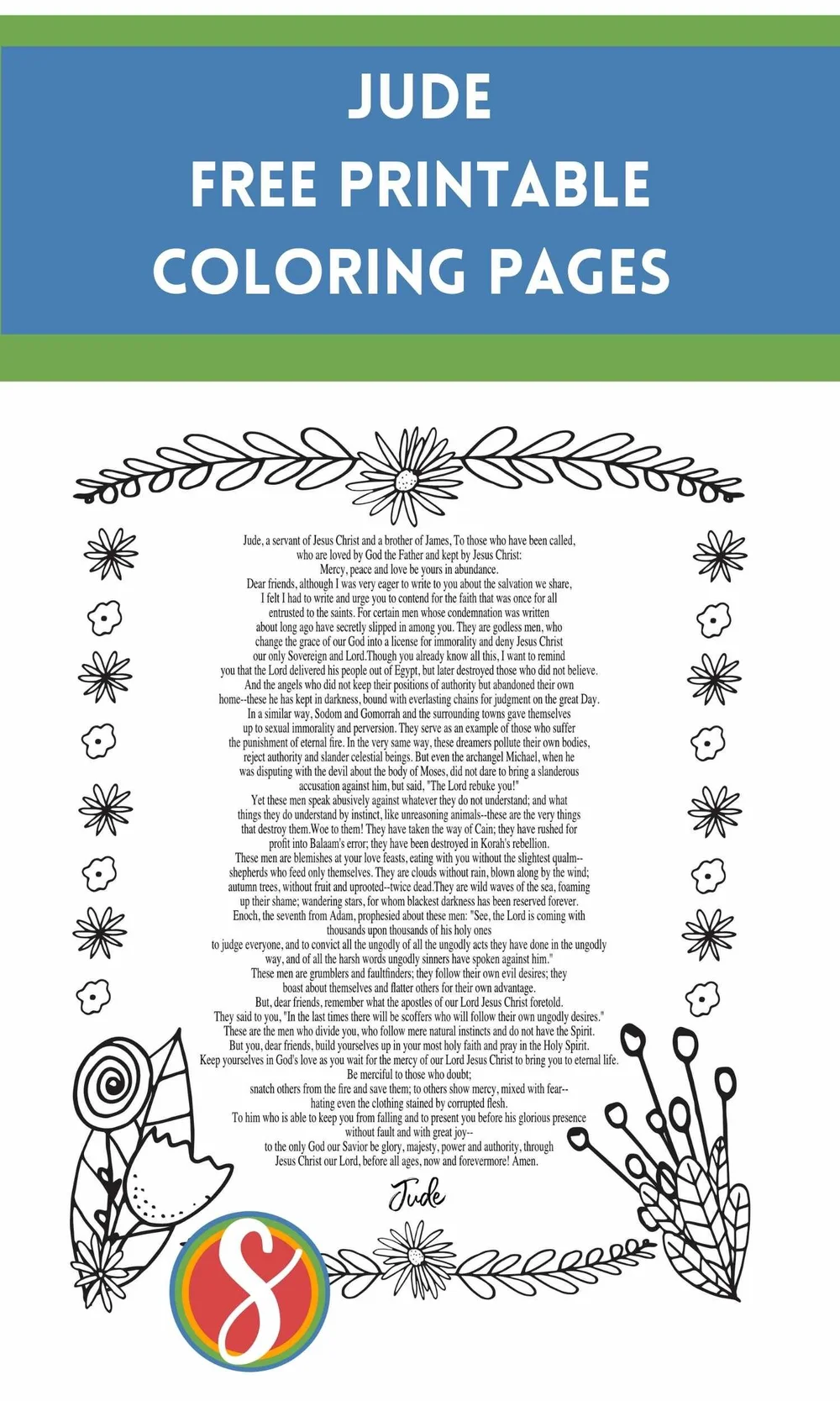 Jude Scripture Coloring Page — Stevie Doodles