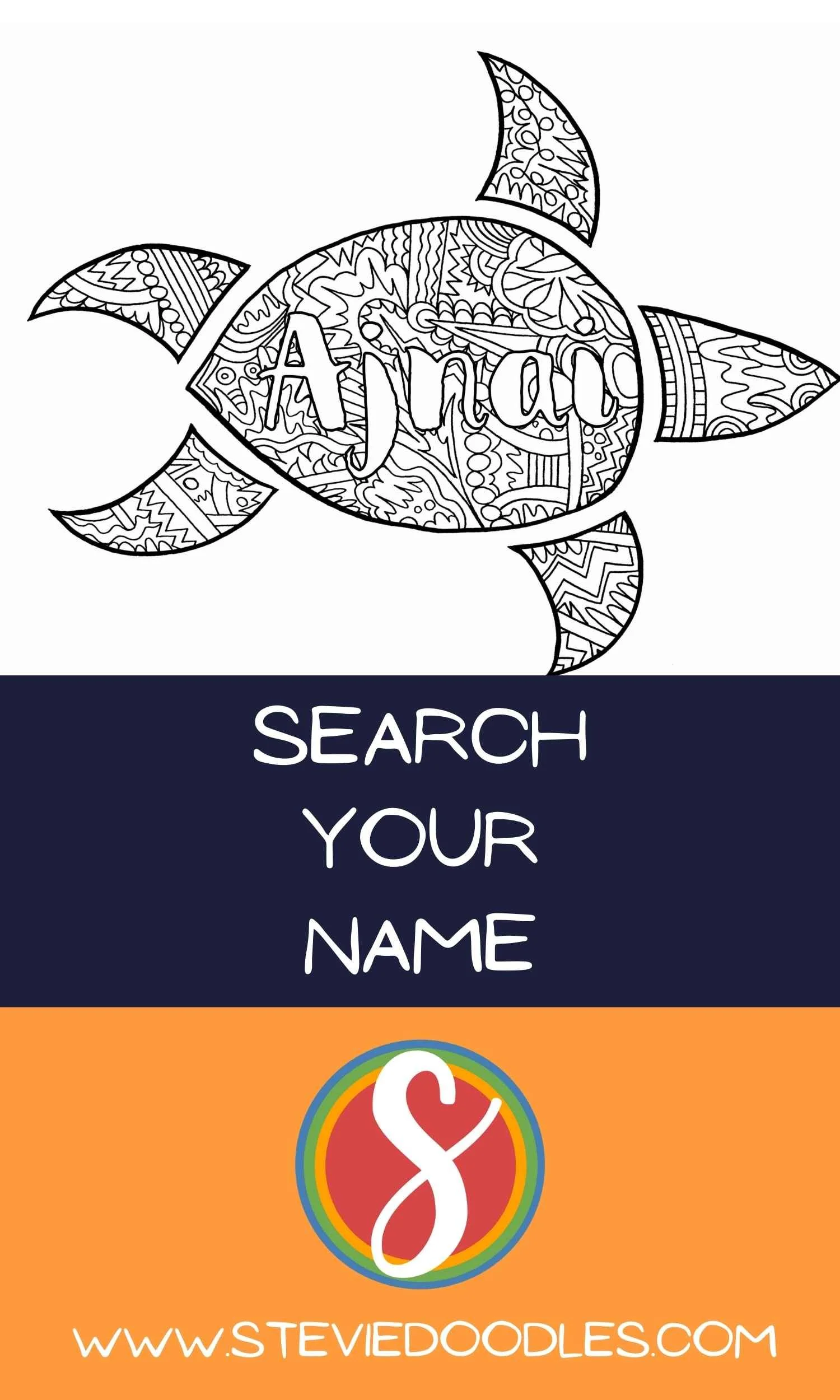 AJNAI Free Name Coloring Page — Stevie Doodles