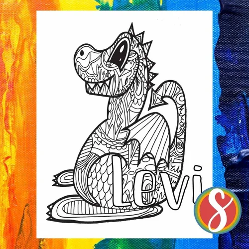 Free LEVI Name Coloring Page Printable — Stevie Doodles