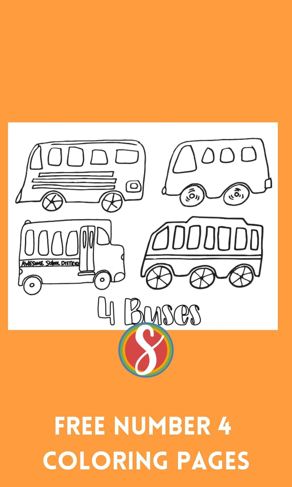 10 Free "Number 4" Coloring Pages — Stevie Doodles