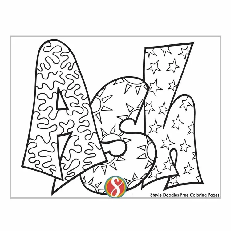 Free ASH Coloring Page — Stevie Doodles