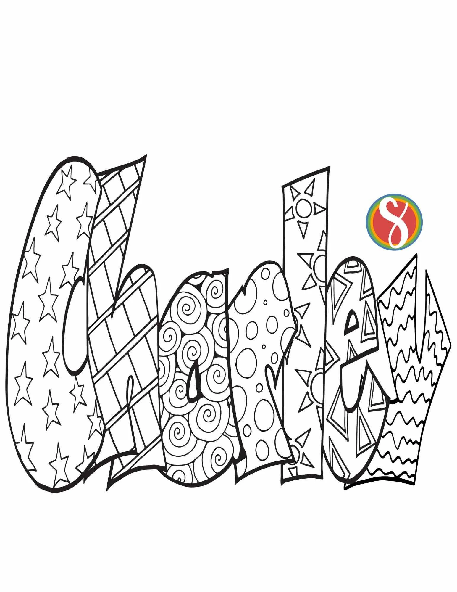 Name Coloring Pages Sketch Coloring Page