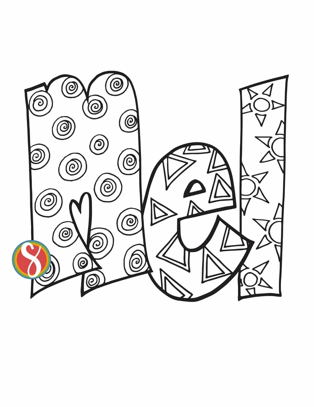 Free MEL Name Coloring Pages — Stevie Doodles