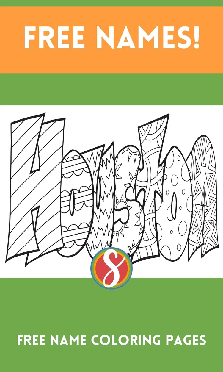 Free HOUSTON Name Coloring Page Printable — Stevie Doodles