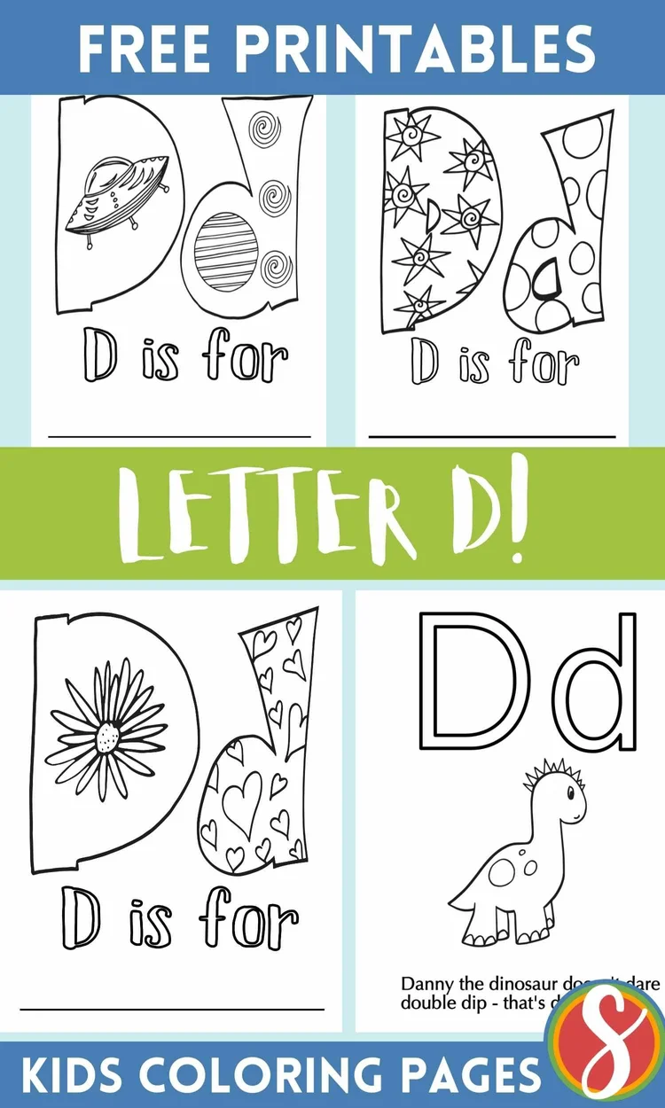 Free Letter D Coloring Pages — Stevie Doodles
