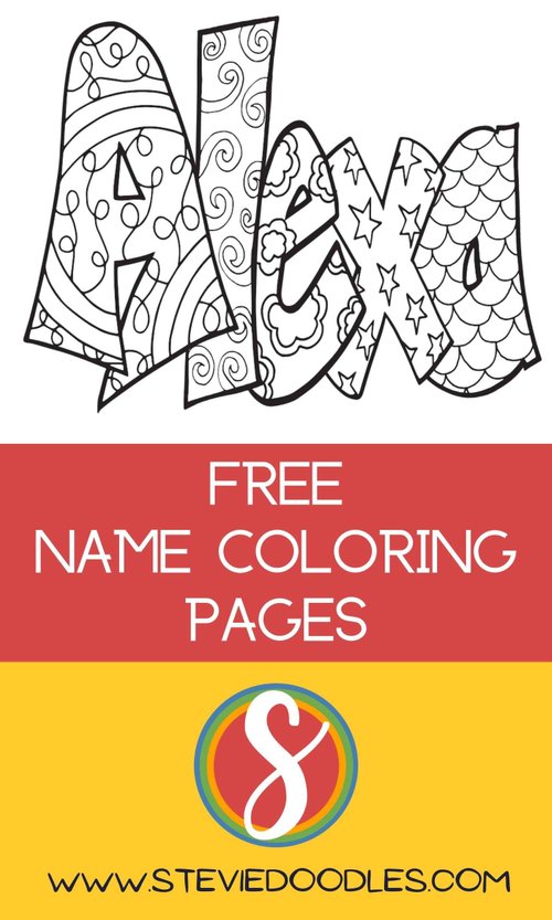 ALEXA Free Name Coloring Page — Stevie Doodles