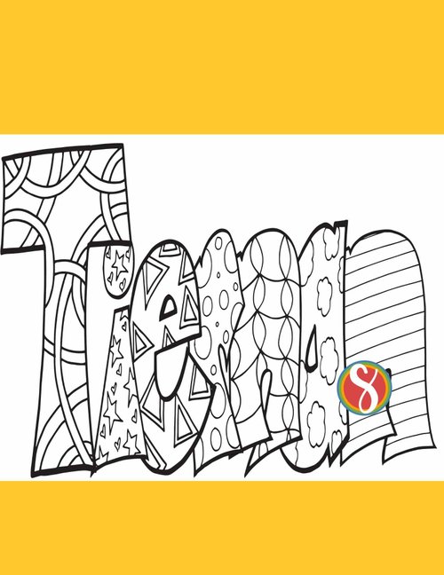 Free TIERNAN Name Coloring Pages — Stevie Doodles