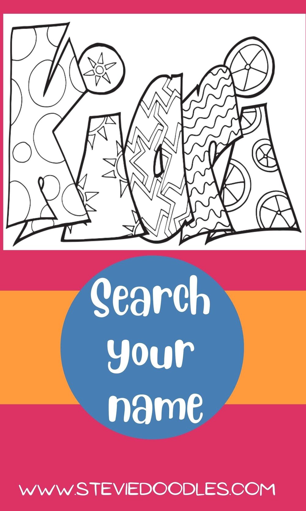 KIARI Free Name Coloring Page — Stevie Doodles