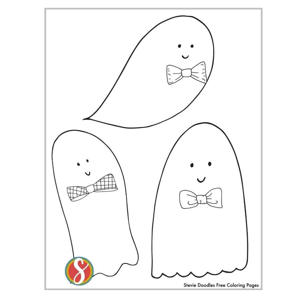 Free Ghost Coloring Pages — Stevie Doodles