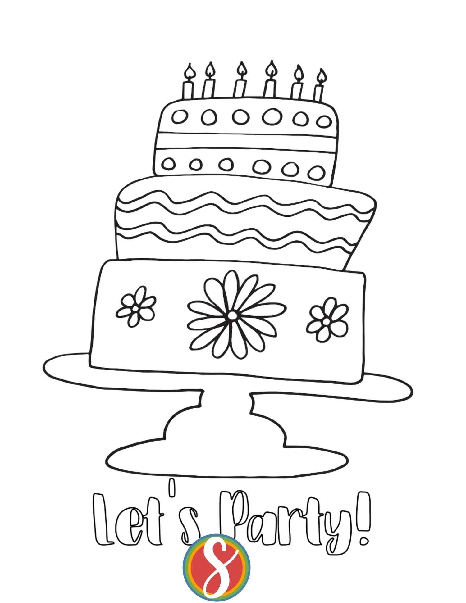 Free Cake Coloring Pages — Stevie Doodles