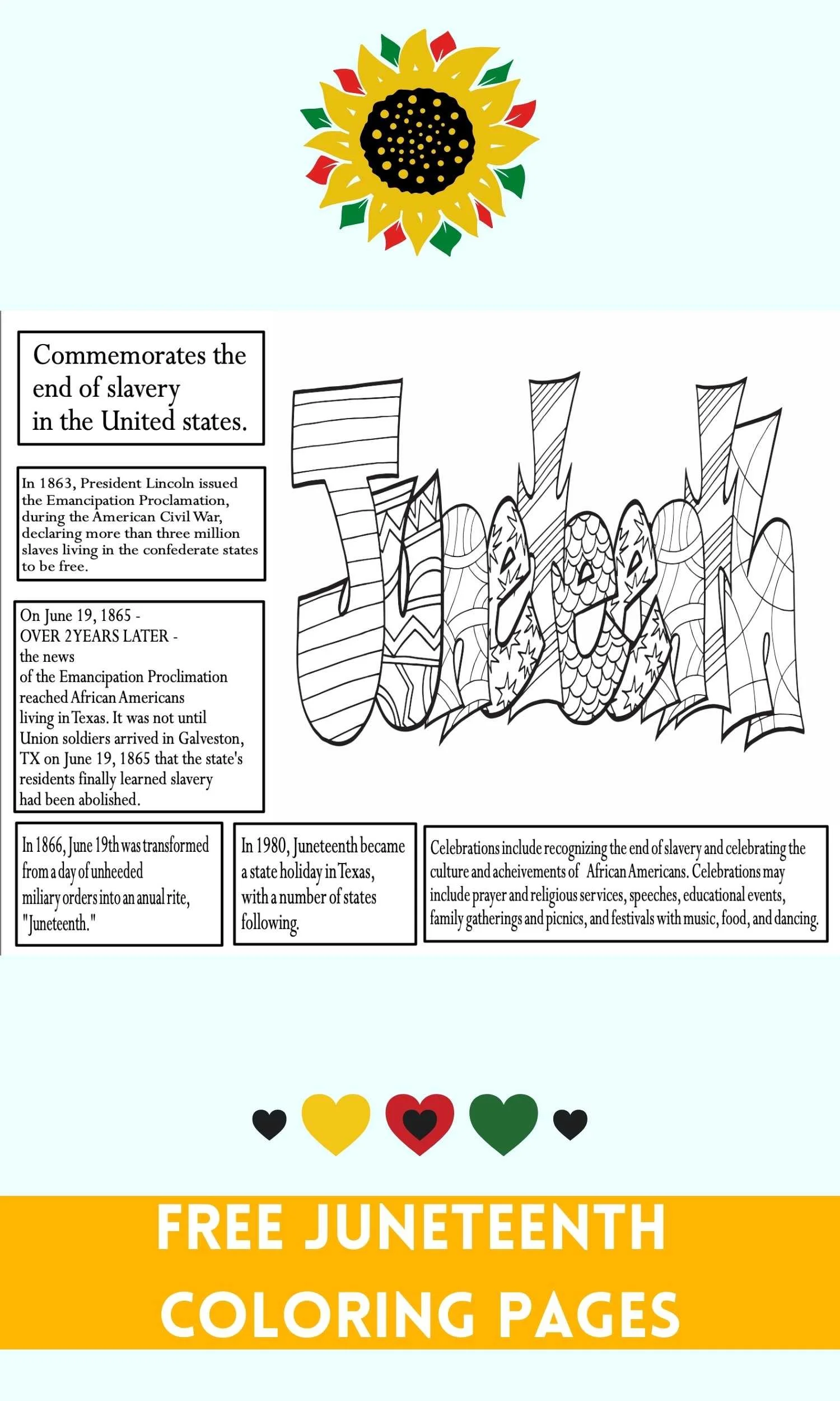 Free Juneteenth Coloring Pages — Stevie Doodles