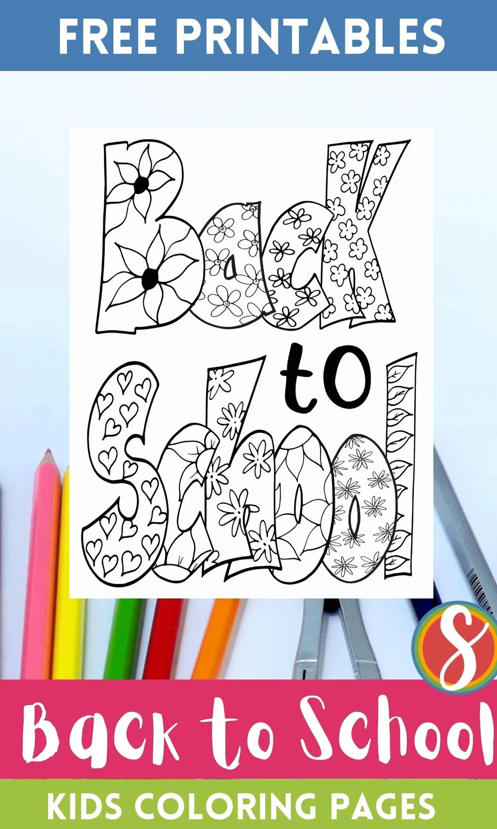 Back to School Coloring Pages Free — Stevie Doodles