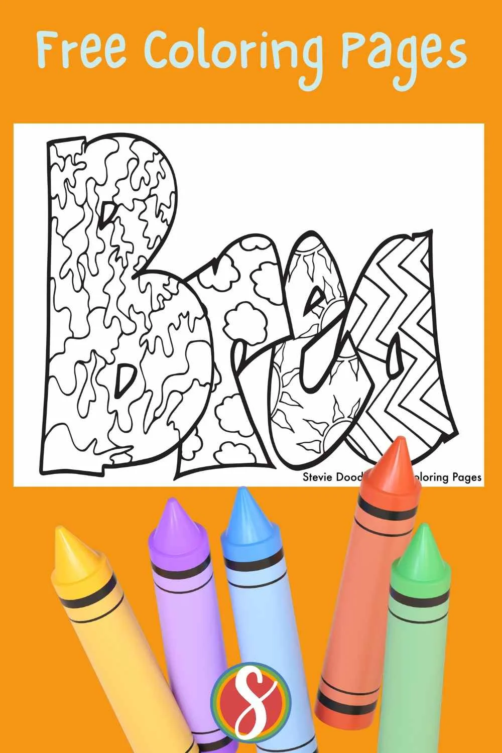BREA - Free Name Coloring Page Printable — Stevie Doodles