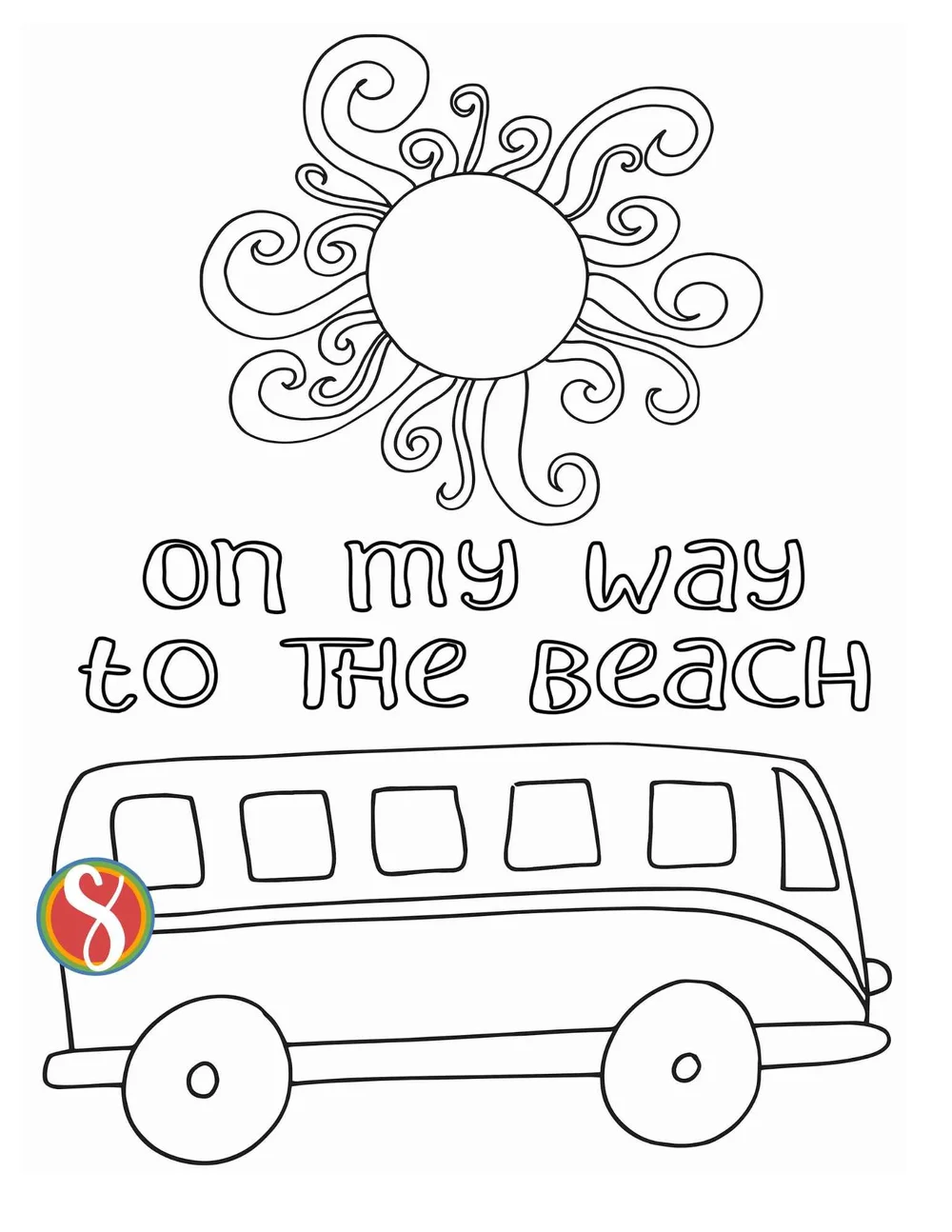 Free Beach Coloring Pages — Stevie Doodles